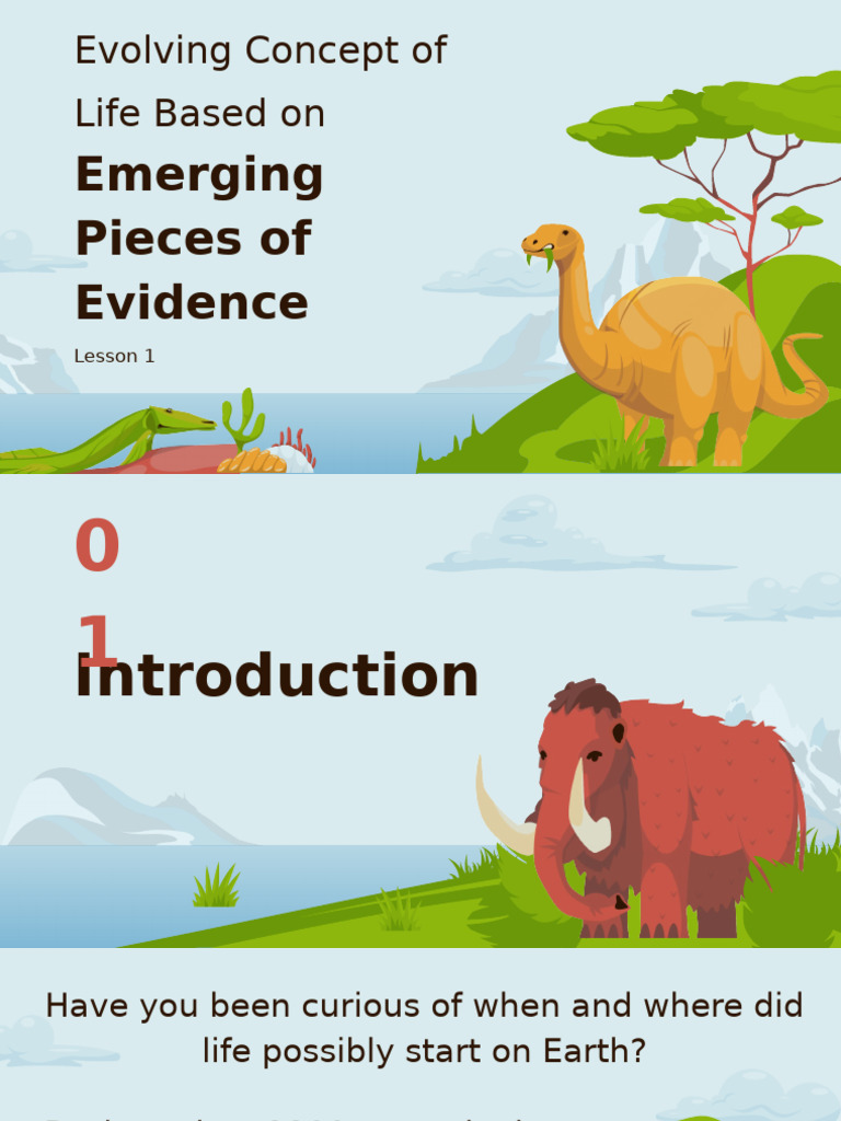 ELS Q2 L1 Evolving Concept of Life Based On Emerging Pieces of Evidence | PDF