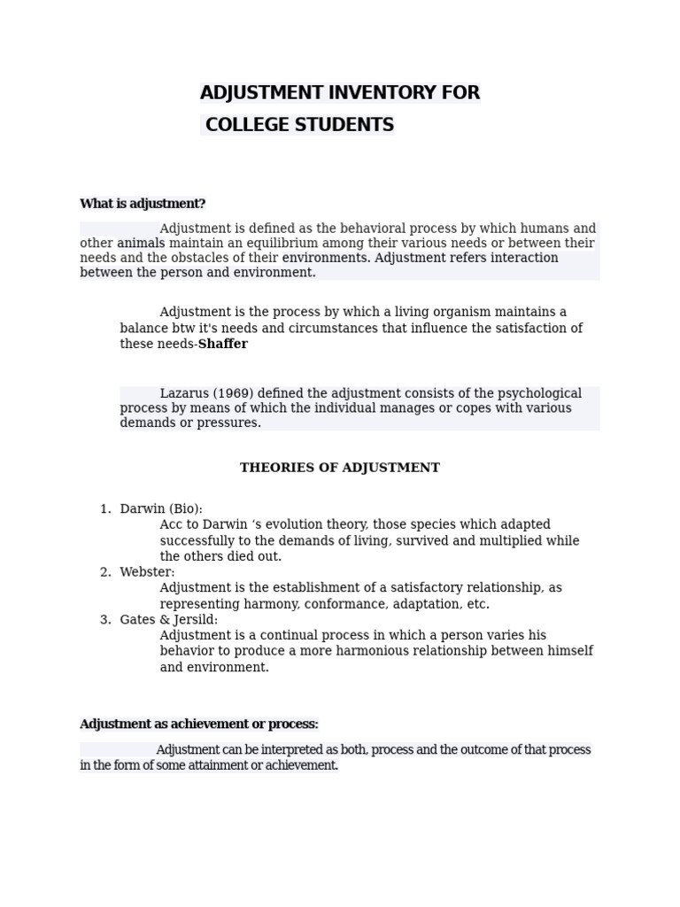 Adjustment PDF | PDF
