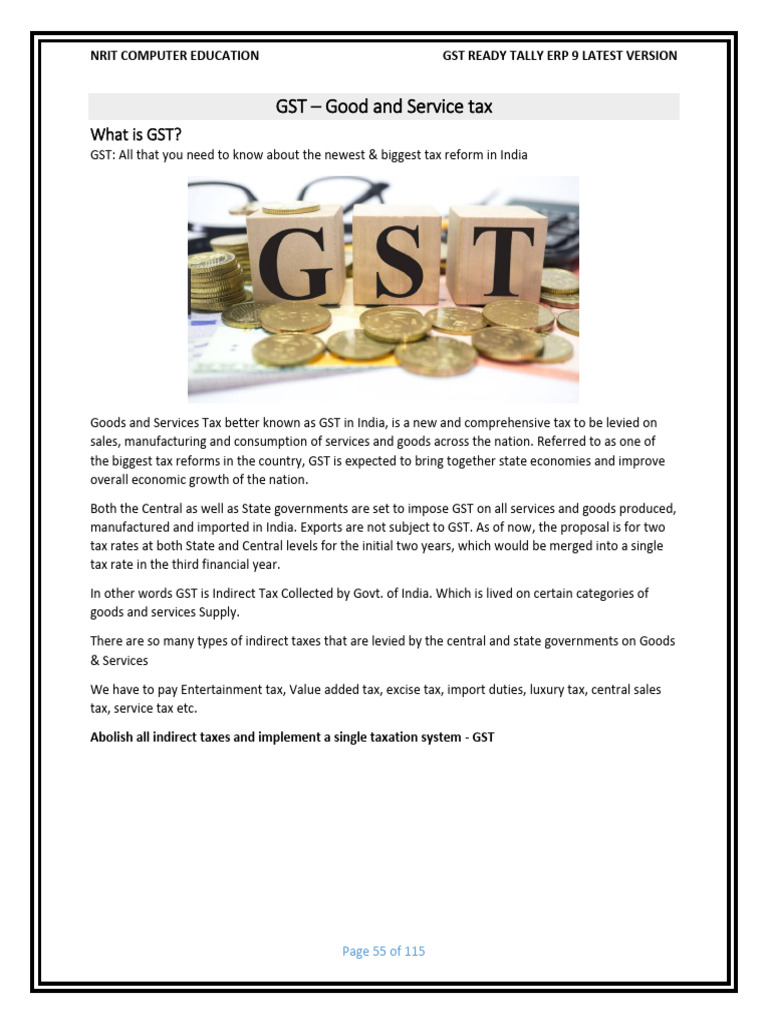GST Tally - Notes | PDF