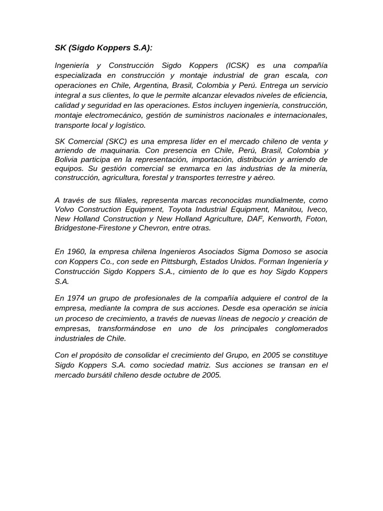SK (Sigdo Koppers S.A) | PDF