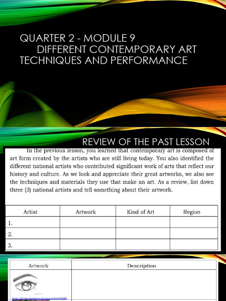 Quarter 2 - Module 9 Different Contemporary Art | PDF