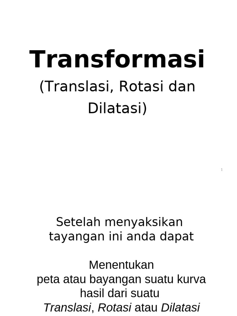 Presentasi Matematika Kelas Xii Transfor | PDF