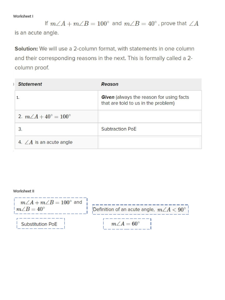 Proving Two Column Form Cut, Paste ACtivity | PDF