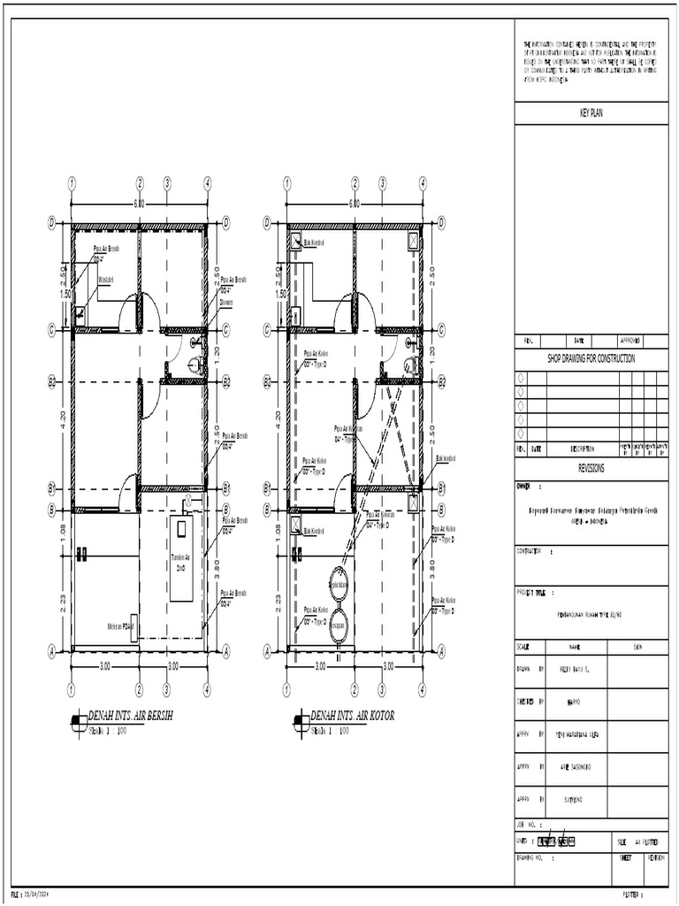 Denah Ints. Air Bersih Denah Ints. Air Kotor: Key Plan | PDF