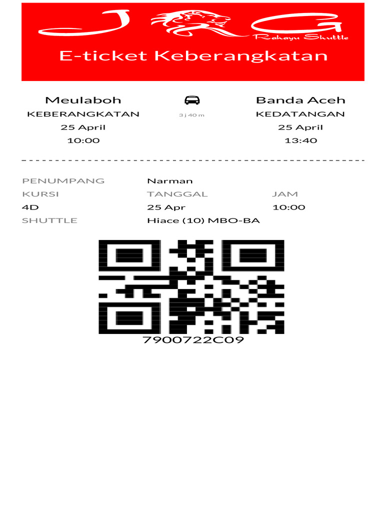 ETicket - 7900722C09 | PDF