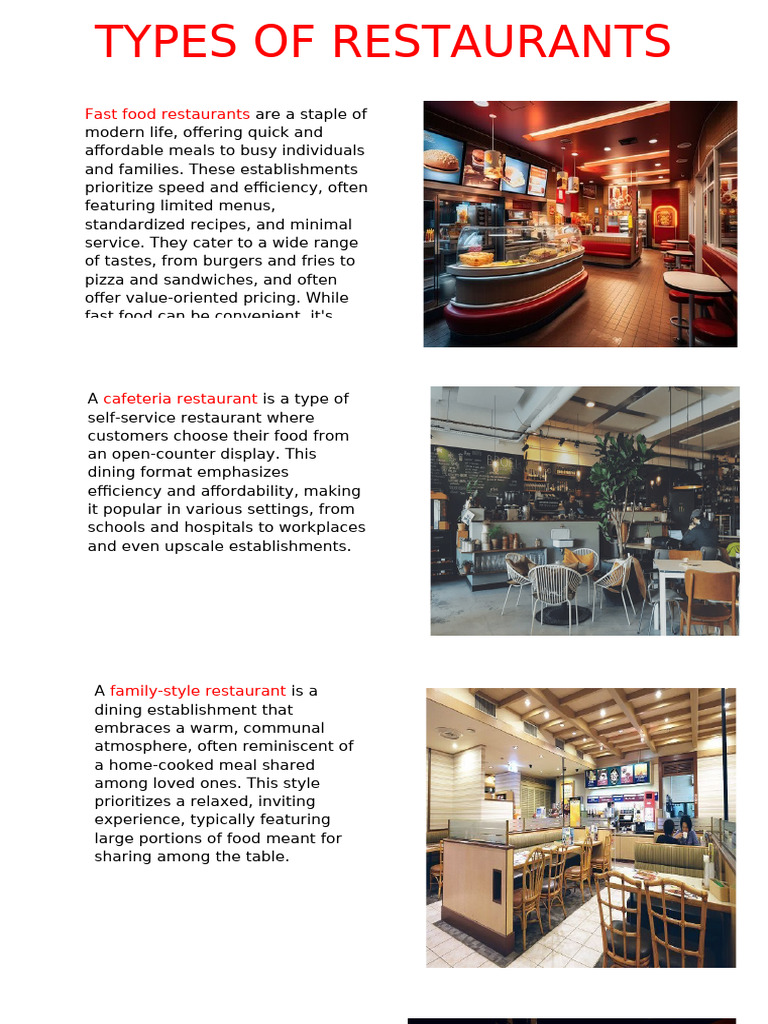 Types of Restaurants | PDF