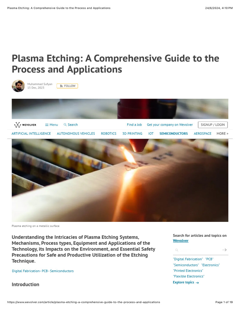Plasma Etching: A Comprehensive Guide To The Process and Applications | PDF