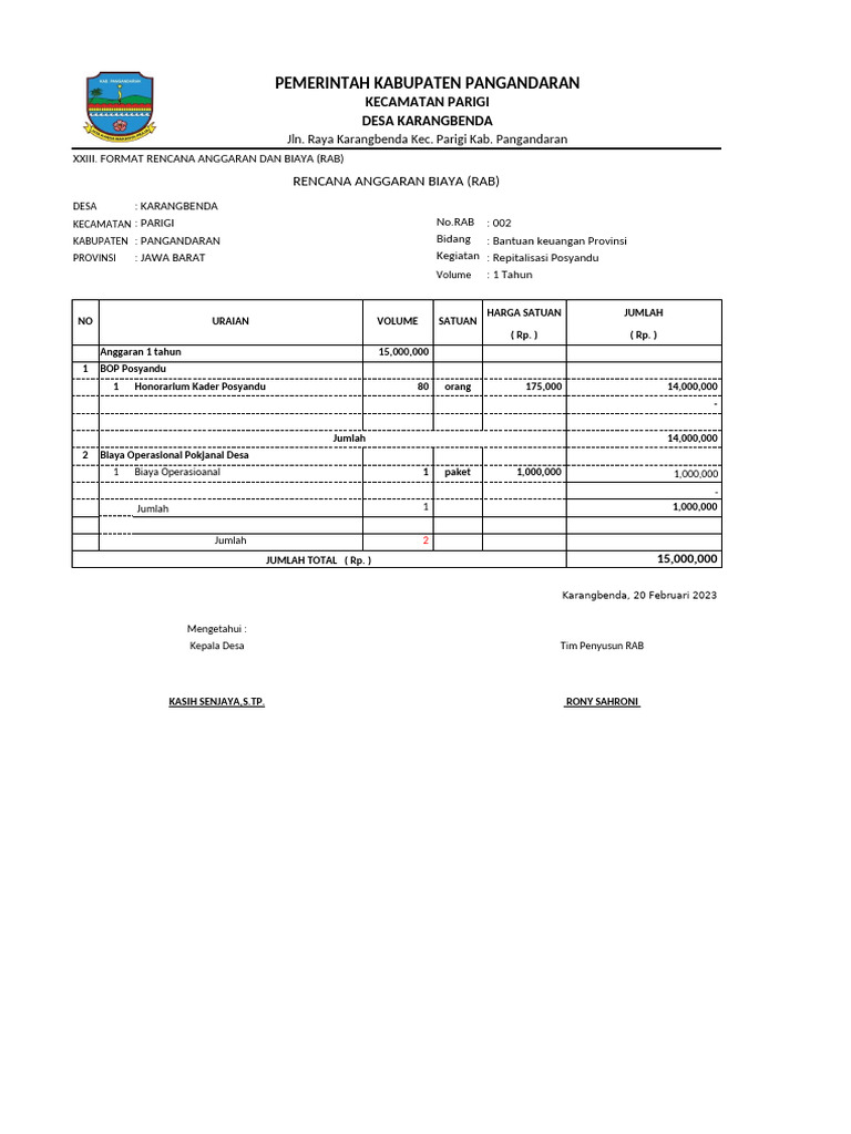 RAB BANPROV 2024 | PDF