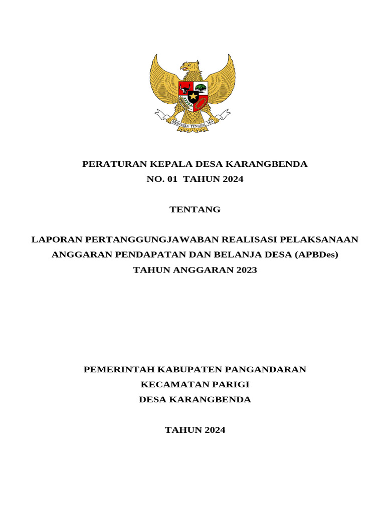 Perdes Realisasi 2023 | PDF