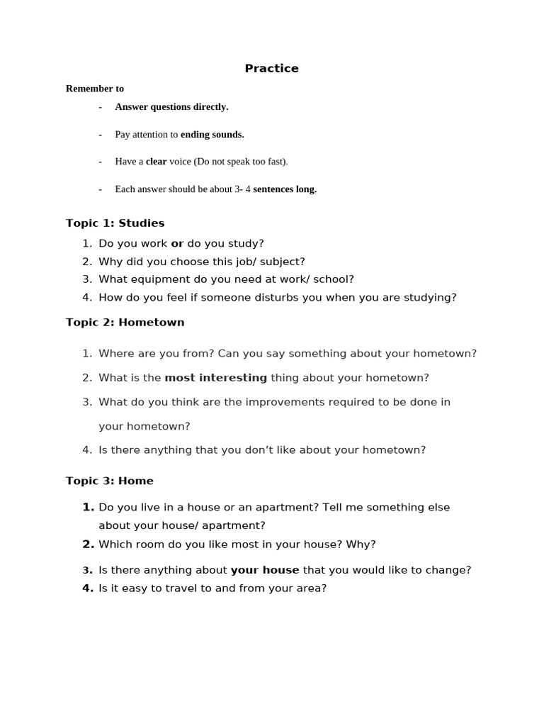 Handout 4 Practice questions | PDF