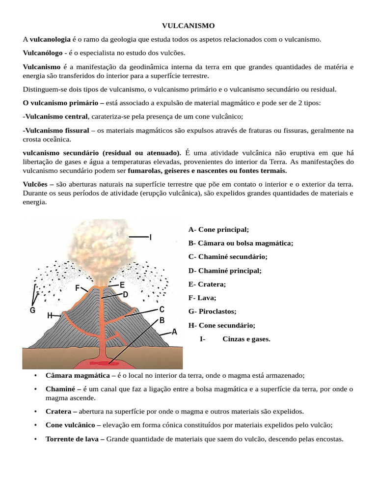Vulcanismo e Estrutura Interna | PDF