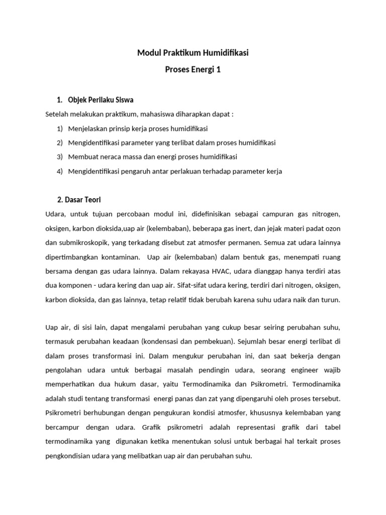 Modul PE Humidifikasi | PDF