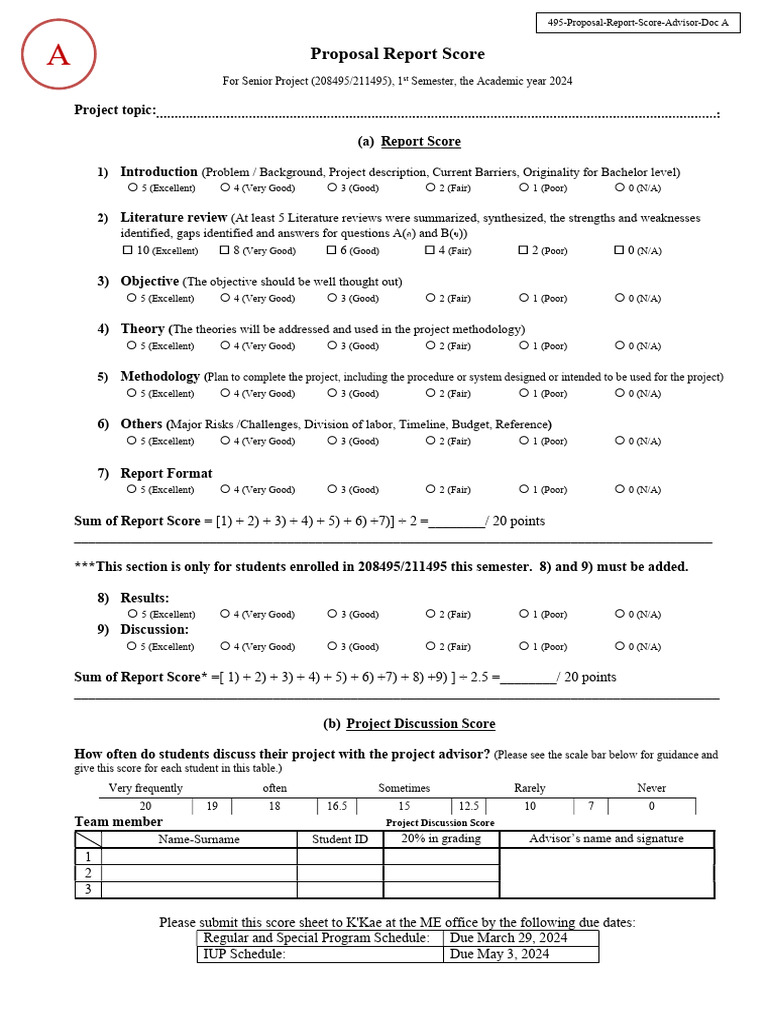 A-Proposal Report Score | PDF