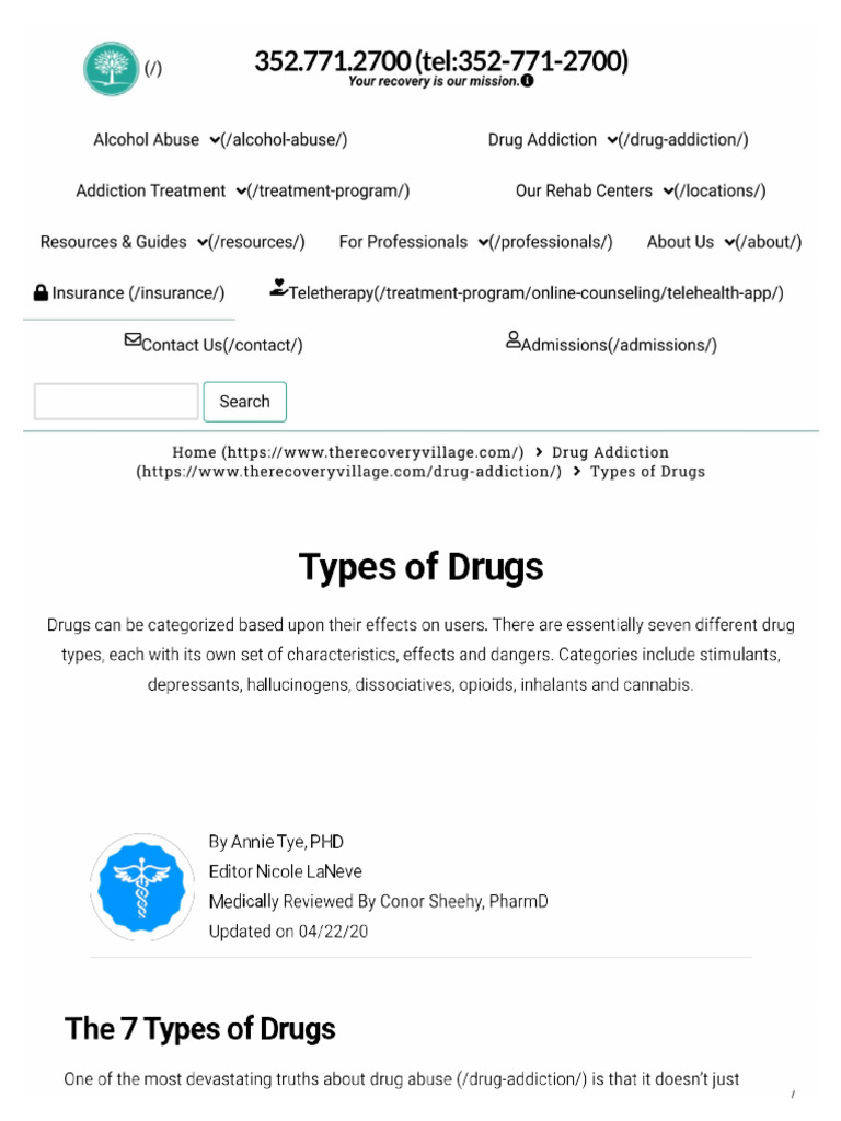 Drug Classifications 1 | PDF