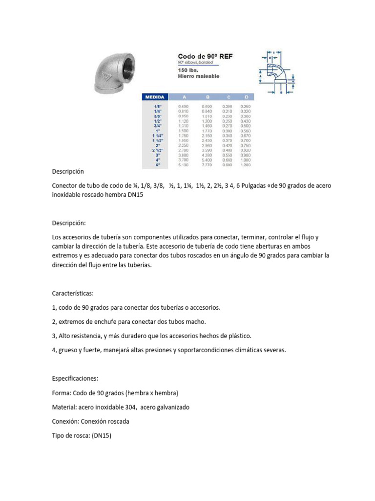 29 - Ficha Tecnica Codos 90 | PDF
