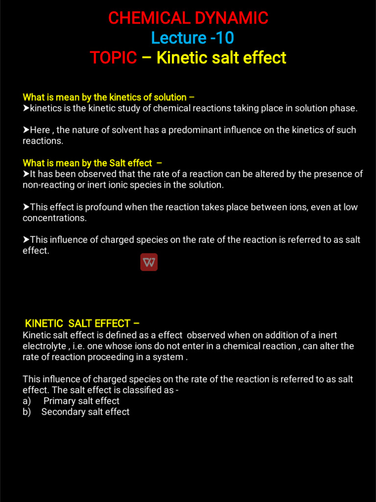 Kinetic Salt Effect | PDF