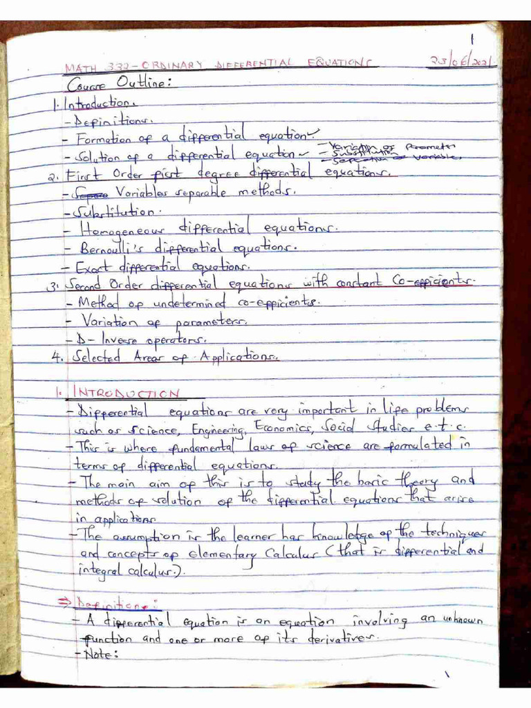 Math 332-Ode | PDF