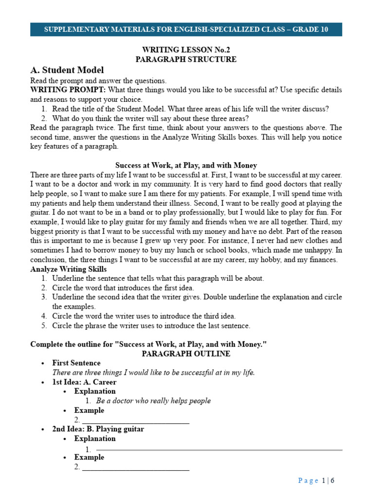 Paragraph Structures | PDF