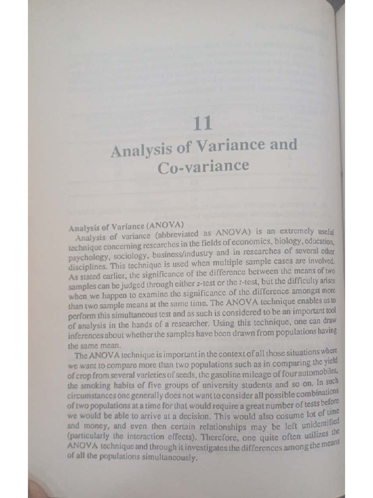 S.P.gupta Chapt-11 Analysis of Variance | PDF
