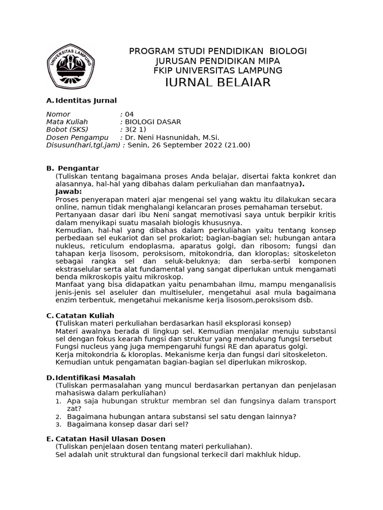 Jurnal Belajar 4 Yazid Muhamad Rizki Hanif Nurhalim - 2213024062 | PDF