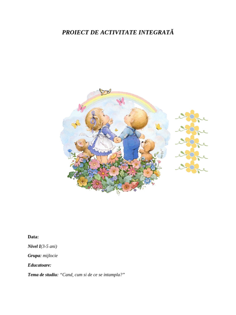 Proiect de Activitate Integrata Primavara | PDF
