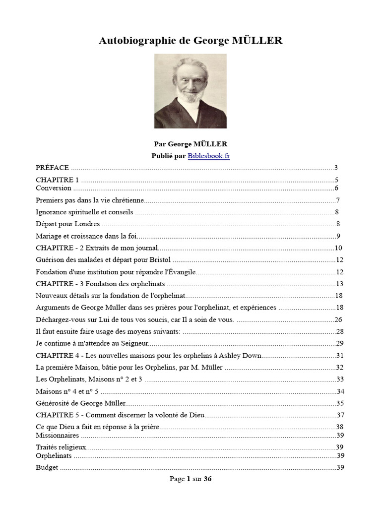 Autobiographie de George MULLER | PDF