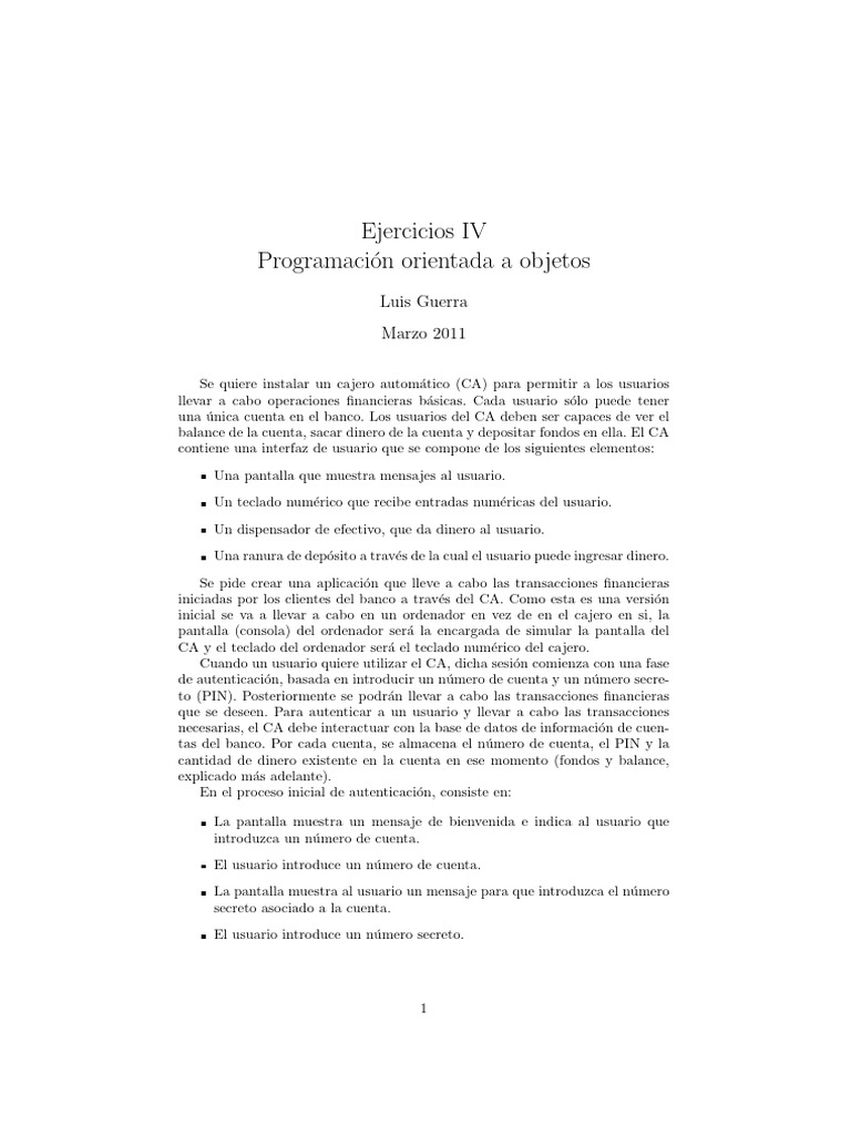 Ejercicio Propuesto POO | PDF