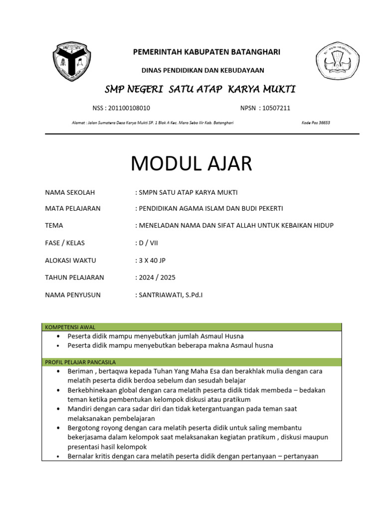 Modul Ajar PJBL PPL | PDF