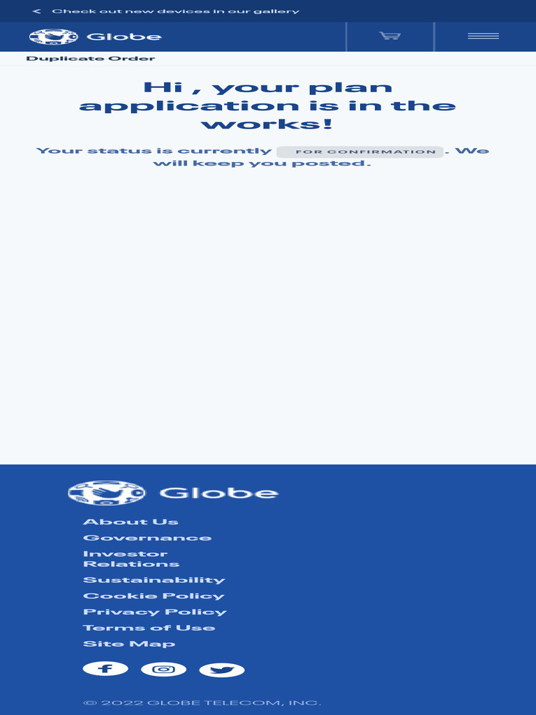 Duplicate Order Globe Online | PDF