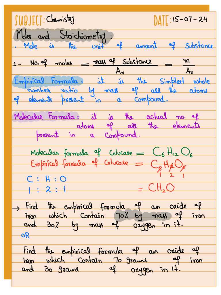 Moles & Stoichiometry | PDF