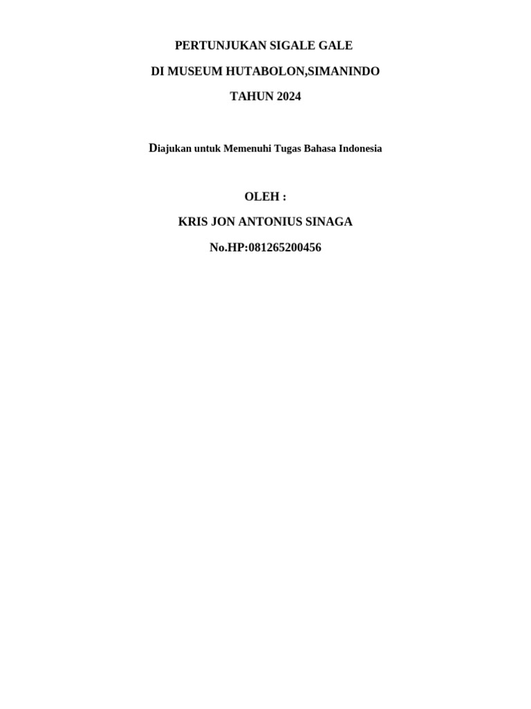 Pertunjukan Sigale Gale | PDF