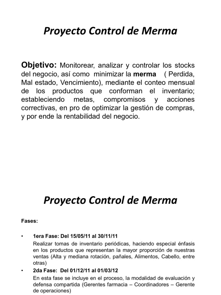 Presentacion Poyecto Control de Merma | PDF