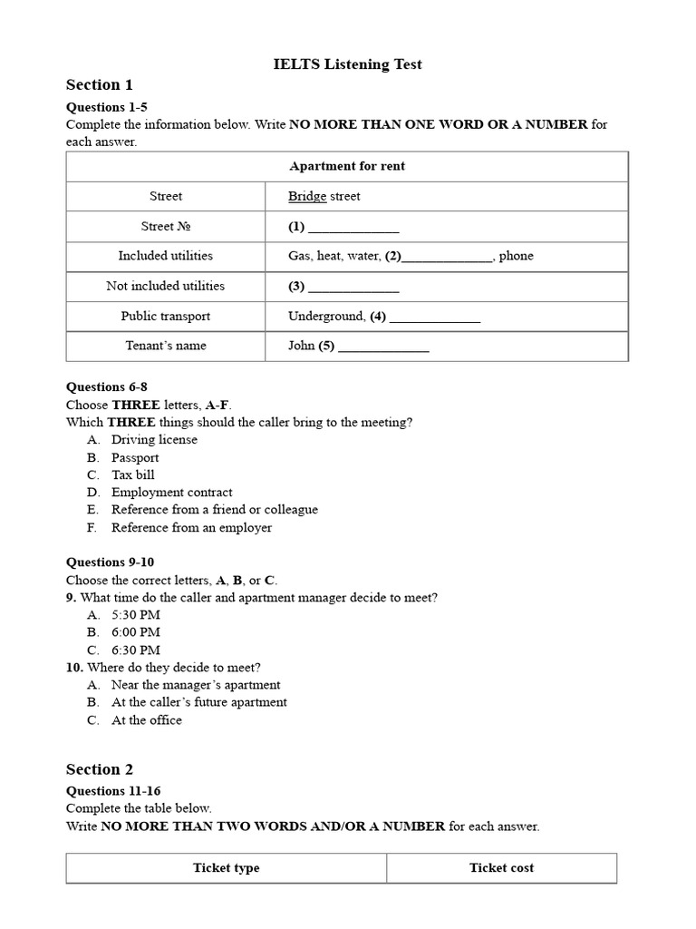 IELTS Practice Test | PDF