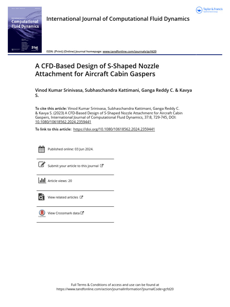 A CFD-Based Design of S-Shaped Nozzle Attachment For Aircraft Cabin ...