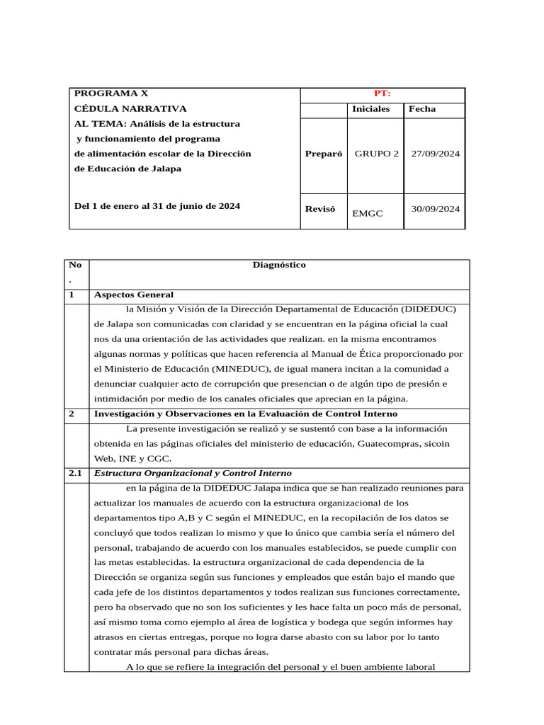 Cédula Narrativa | PDF