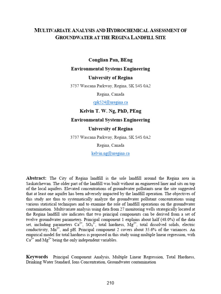 Multivariate Analysis and Hydrochemical | PDF