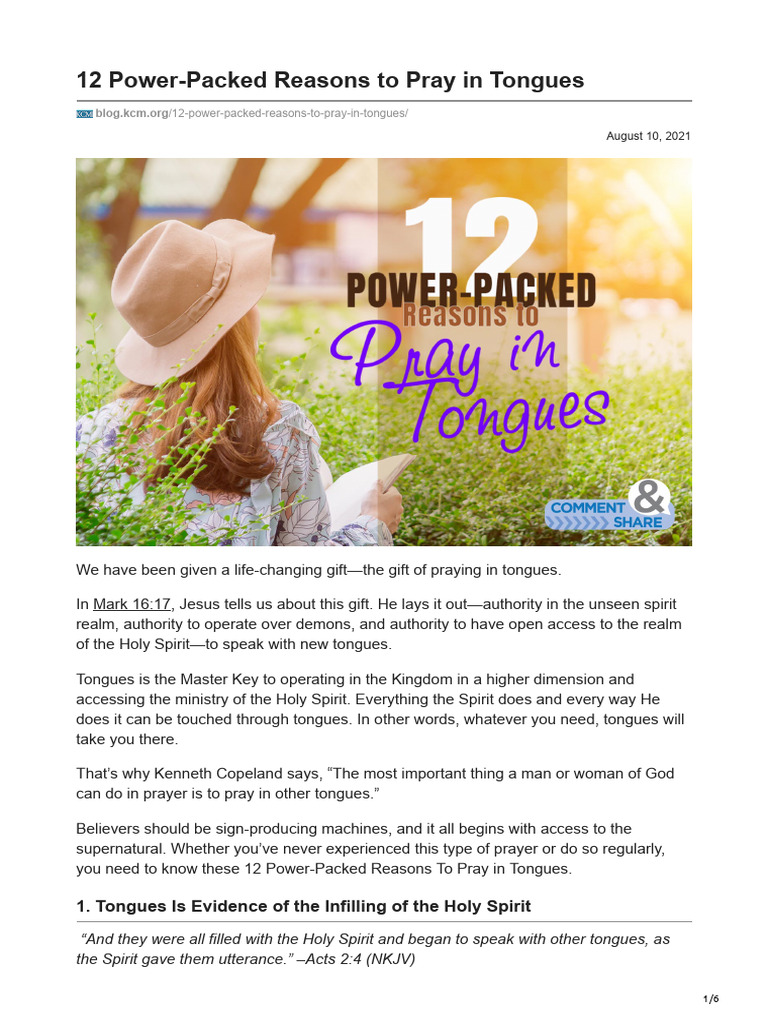12 Power Packed Reasons To Pray In Tongues PDF