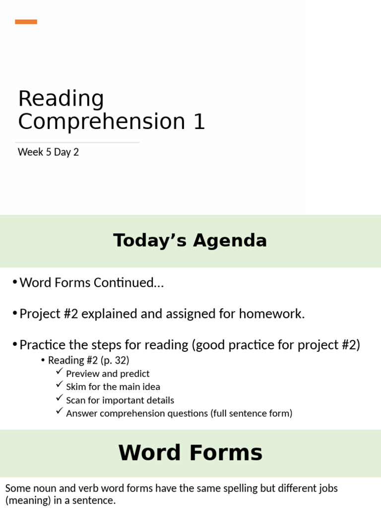 RC Wk5 Day2 Ch. 2 Reading (Model) | PDF | Verb | Career & Growth