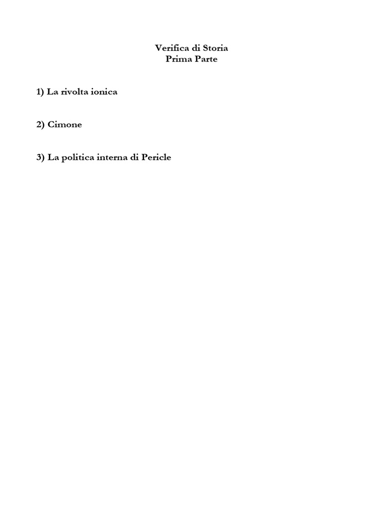 Verifica Di Storia | PDF