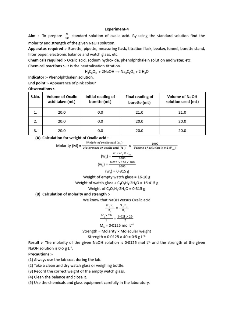 Experiment-4 (XI)-1 | PDF