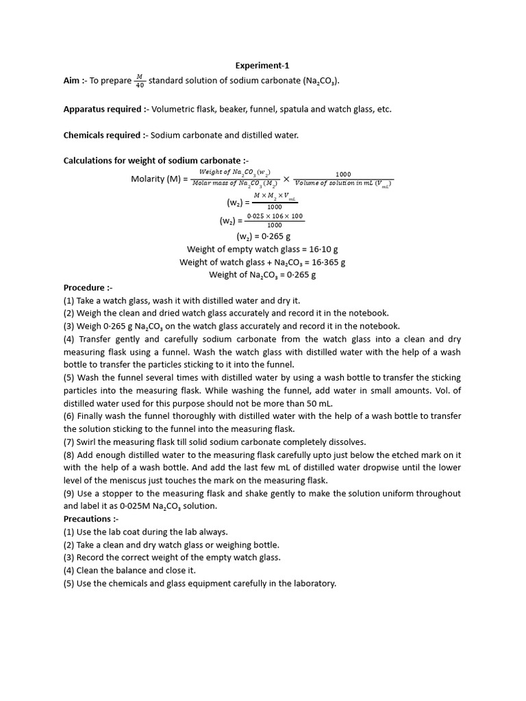 Experiment-1 (XI) - 1 | PDF