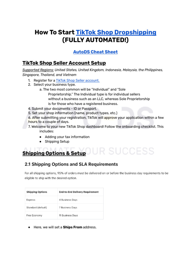 Easiest Way To Start TikTok Shop Dropshipping (FULLY AUTOMATED ... Easiest Way To Start TikTok Shop Dropshipping (FULLY AUTOMATED ...