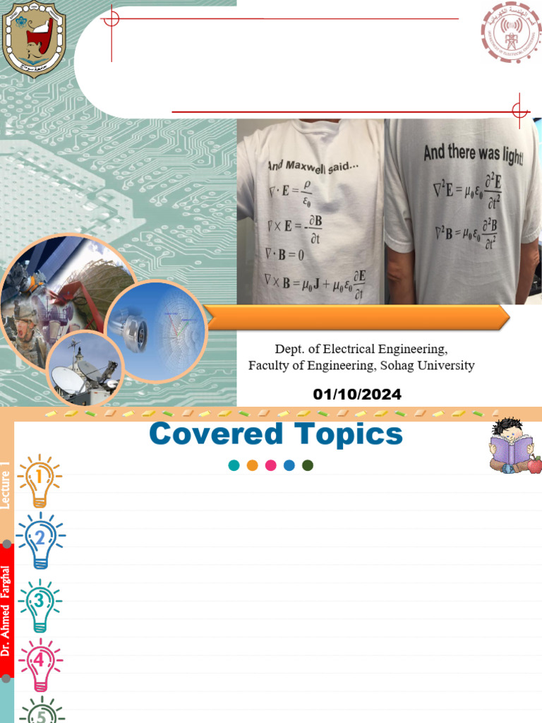 Lec 1 - Fall 2024 - EEE 314 - EM Wave Propagation I | PDF