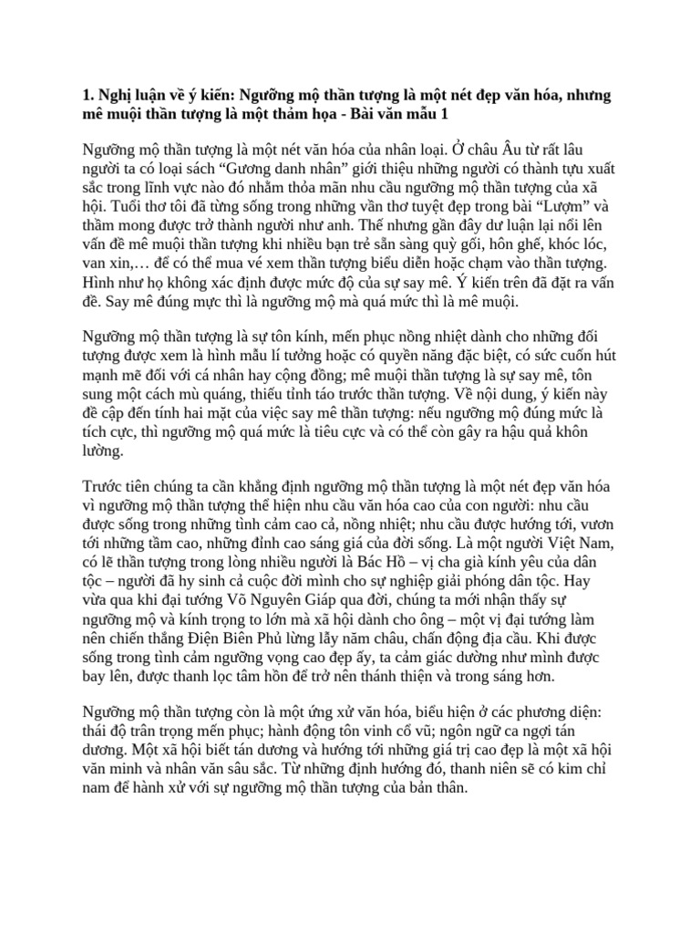 Nghi Luan Xa Hoi Nguong Mo Than Tuong La Mot Net Dep Van Hoa Nhung Me Muoi Than Tuong La Tham ...