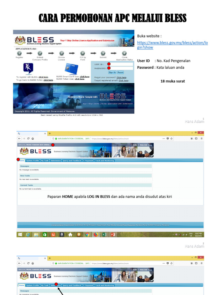 cara pengisian bless | PDF