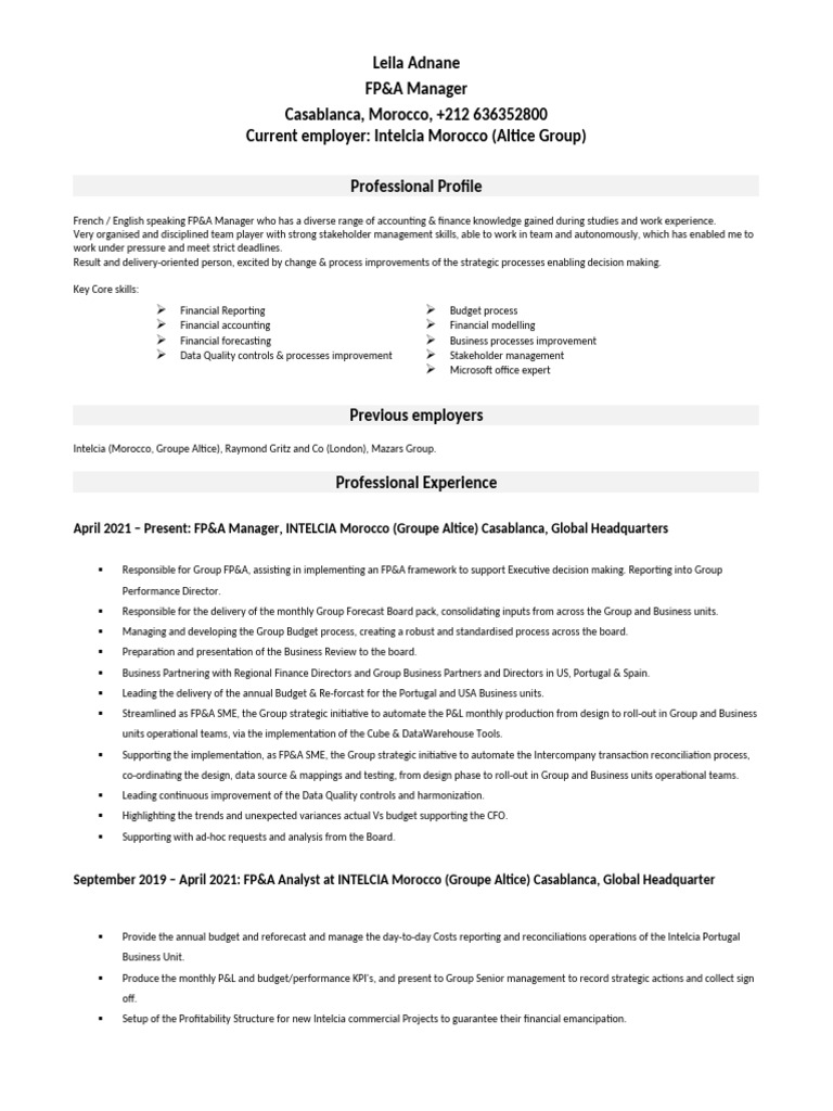 Leila Adnane CV | PDF