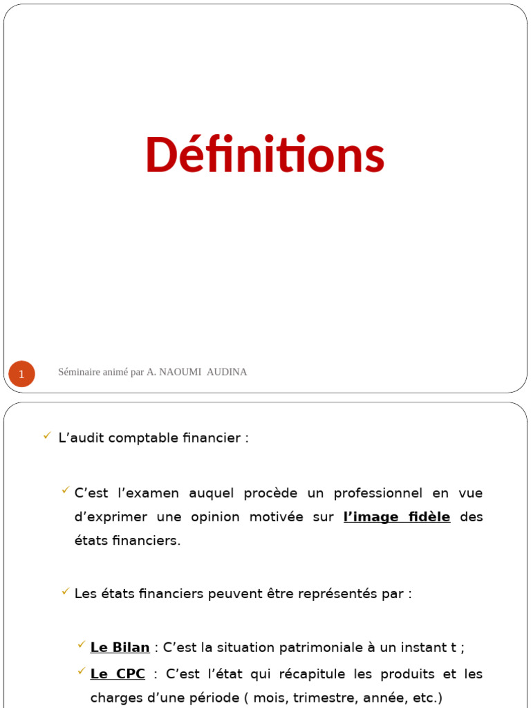 L'Audit Comptable Et Financier | PDF