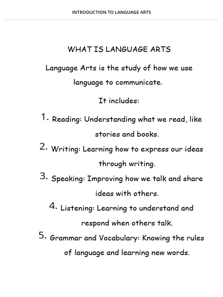 What Is Language Art | PDF