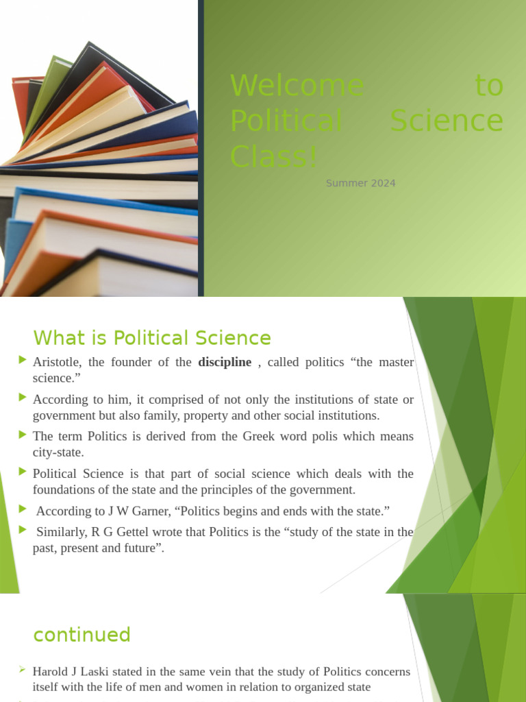 Welcome To Political Science Class! | PDF