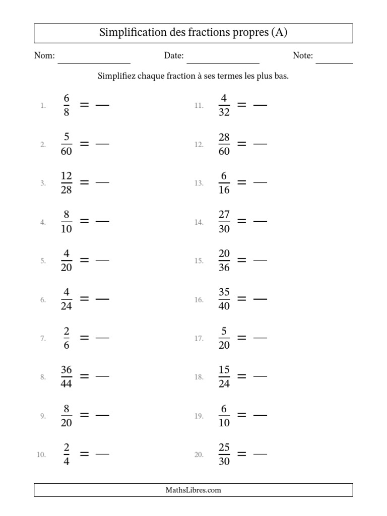 Simplification Des Fractions | PDF